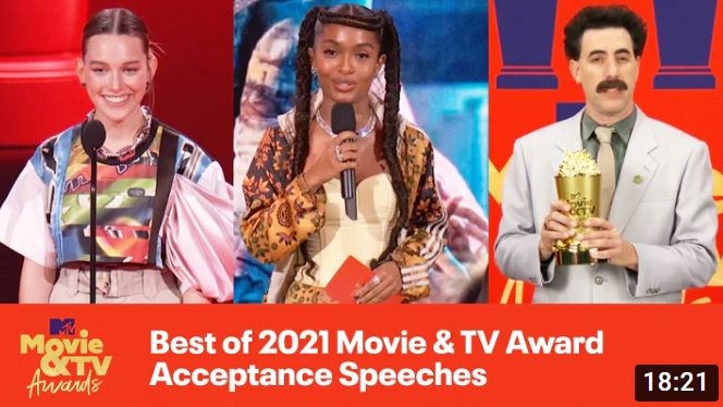 Watch The best acceptance speeches at the 2021 MTV Movie & TV Awards ...