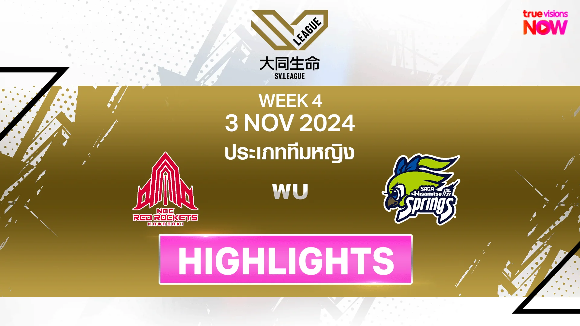 NEC Red Rockets Kawasaki vs SAGA Hisamitsu Springs (W) : Volleyball SV.League Highlights 2024-25 ...