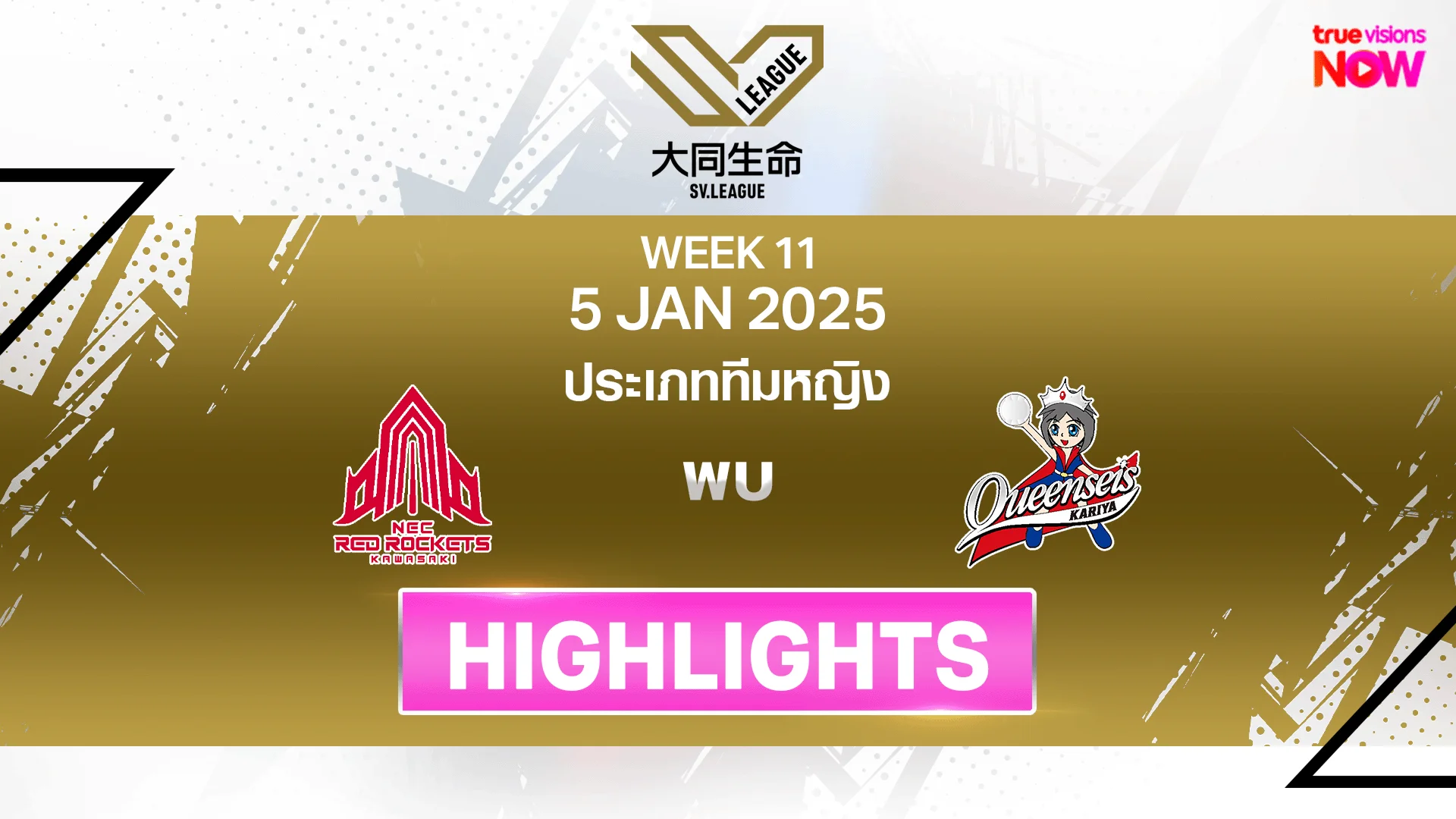 NEC Red Rockets Kawasaki vs Queenseis Kariya (W) : Volleyball SV.League ...