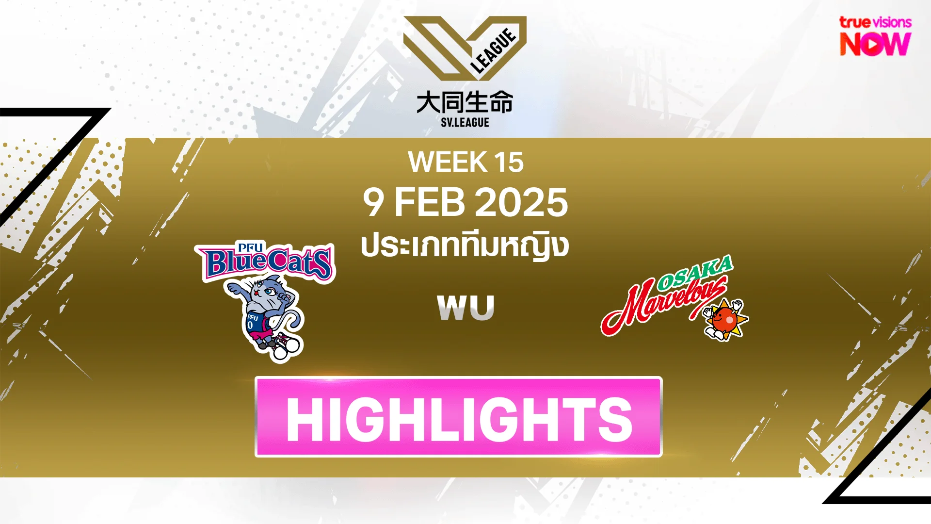 PFU Blue Cats vs Osaka Marvelous (W) : Volleyball SV.League Highlights 2024-25 (9 Feb) - Watch ...