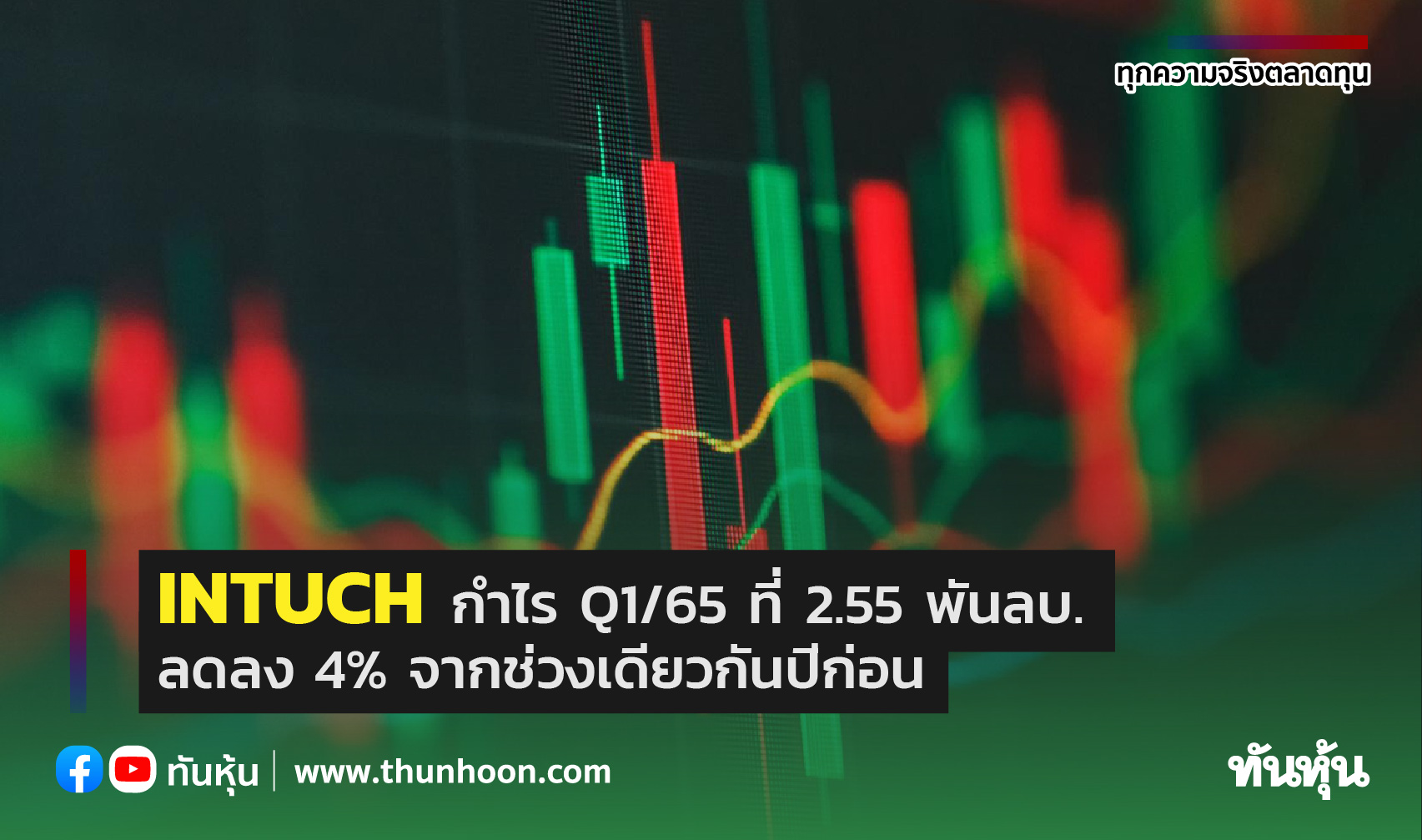 INTUCH กำไร Q1/65 ที่ 2.55 พันลบ. ลดลง 4%จากช่วงเดียวกันปีก่อน