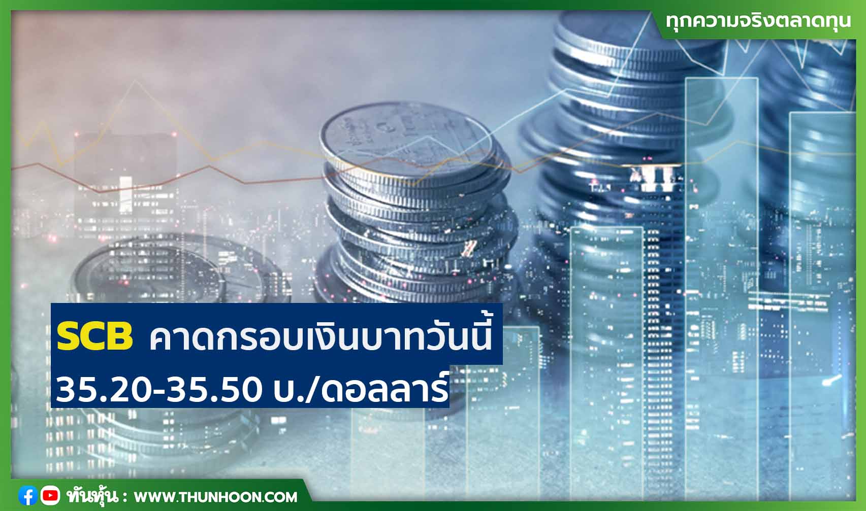 SCB คาดกรอบเงินบาทวันนี้ 35.20-35.50 บ./ดอลลาร์