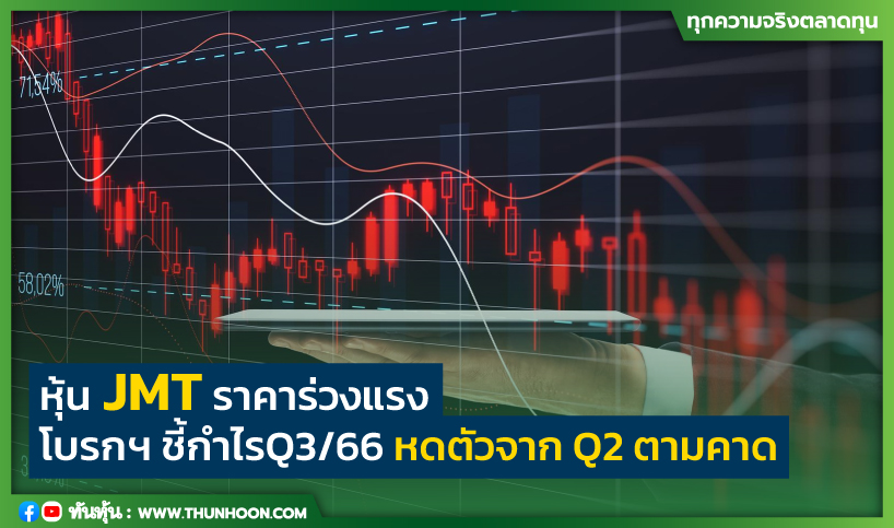หุ้น JMT ราคาร่วงแรง โบรกฯ ชี้กำไรQ3/66 หดตัวจาก Q2 ตามคาด