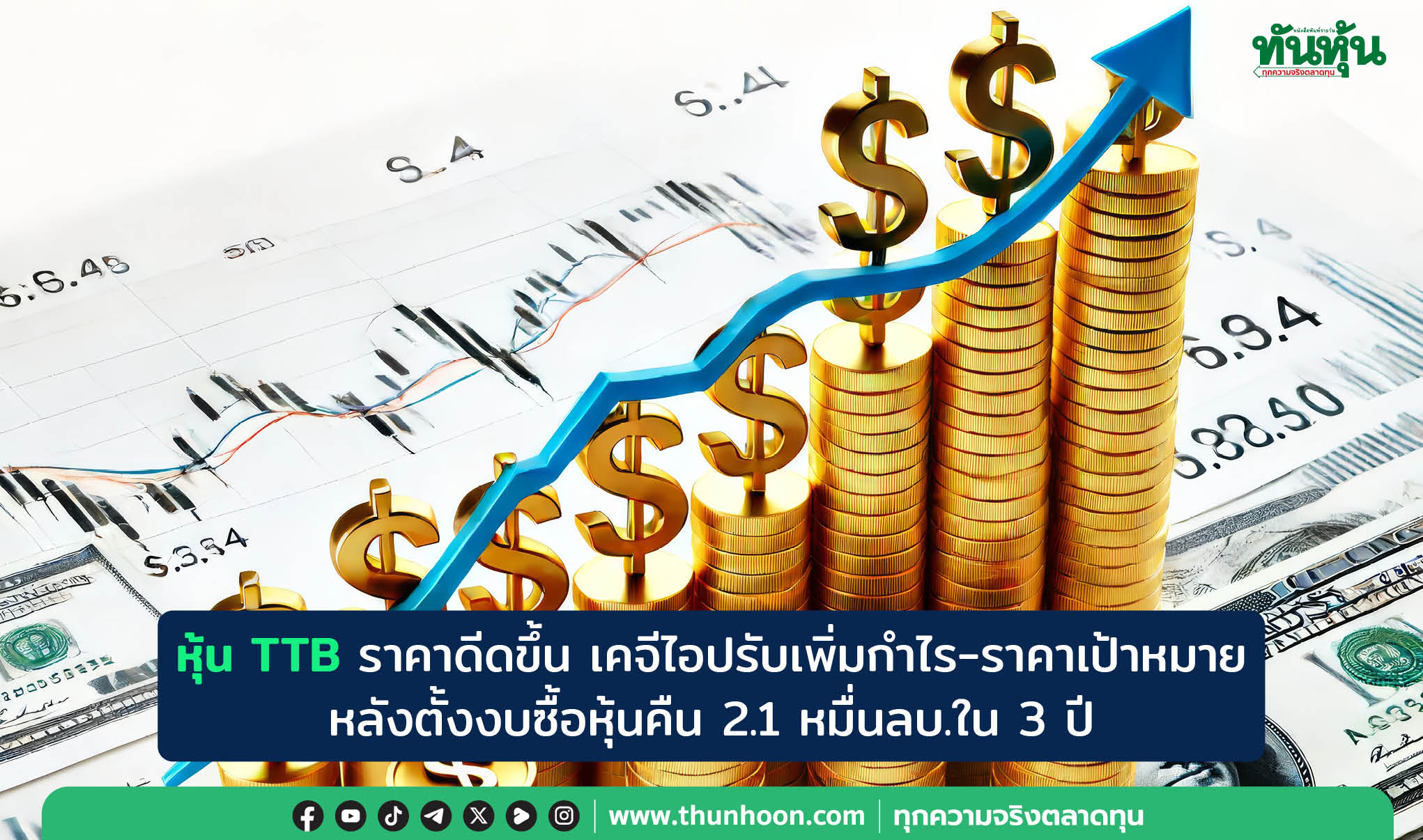 TTB ดีดขึ้น เคจีไอปรับเพิ่มกำไร-ราคาเป้าหมาย หลังตั้งงบซื้อหุ้นคืน 2.1 หมื่นลบ.ใน 3 ปี