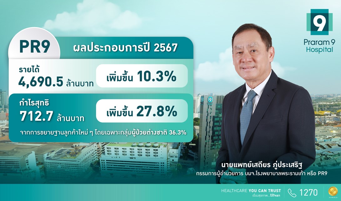 PR9 ทุบสถิติรายได้ปี 67 กำไรพุ่ง 27.8% พร้อมรุกตลาดต่างชาติ