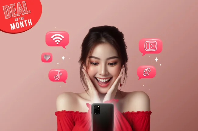 ประหยัด 32.- ดีลพิเศษของเดือน เน็ต 4Mbps 1GB 1 วัน