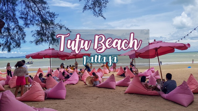 "TUTU BEACH" คาเฟ่ริมทะเลโทนพาสเทลสีชมพู