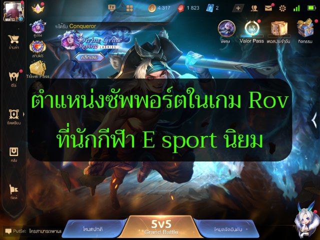 ตำแหน่งซัพพอร์ตในเกม Rov ที่นักกีฬา E sport นิยม