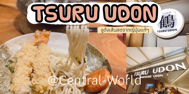 อูด้ง เทมปุระ และหมูชาชู พบได้ในร้าน Tsuru Udon @Central World