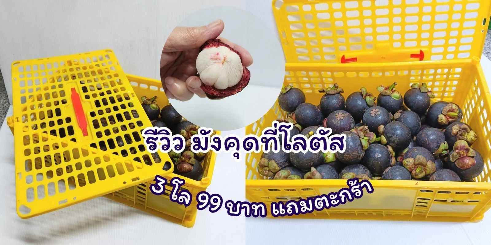 รีวิว มังคุดที่โลตัส 3 โล 99 บาท แถมตะกร้า